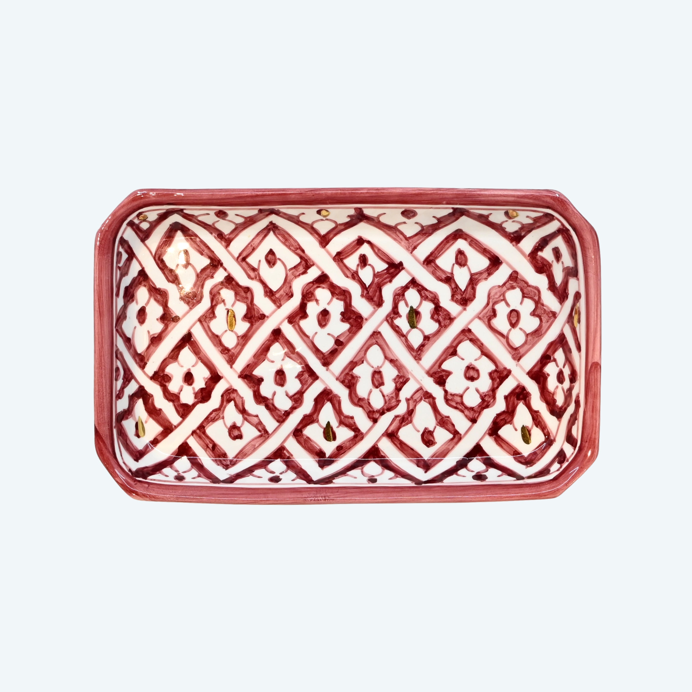 Aubergine Gold Ceramic Rectangular Serving Tray