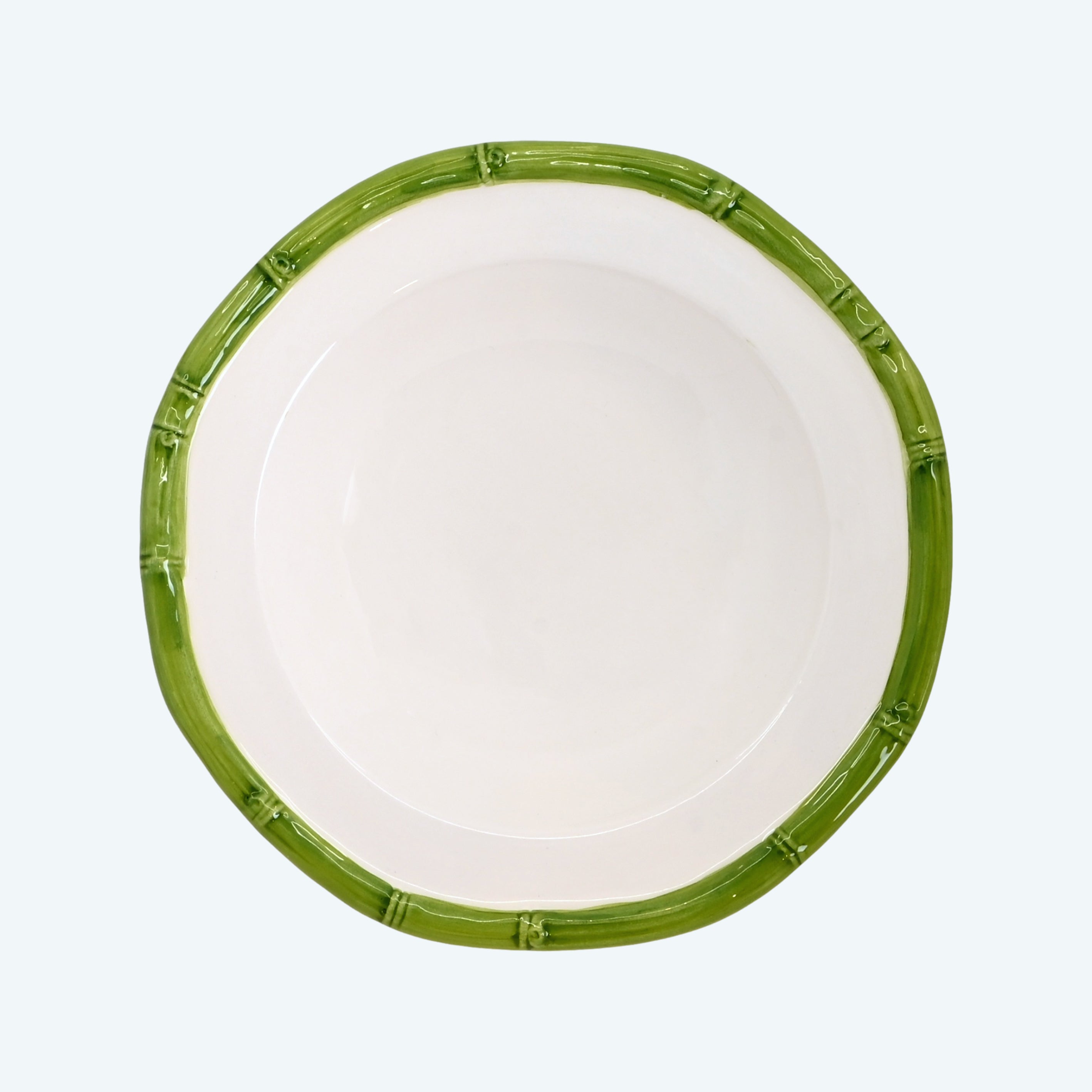 Ceramic Hand-painted Bamboo Pasta Plate Green