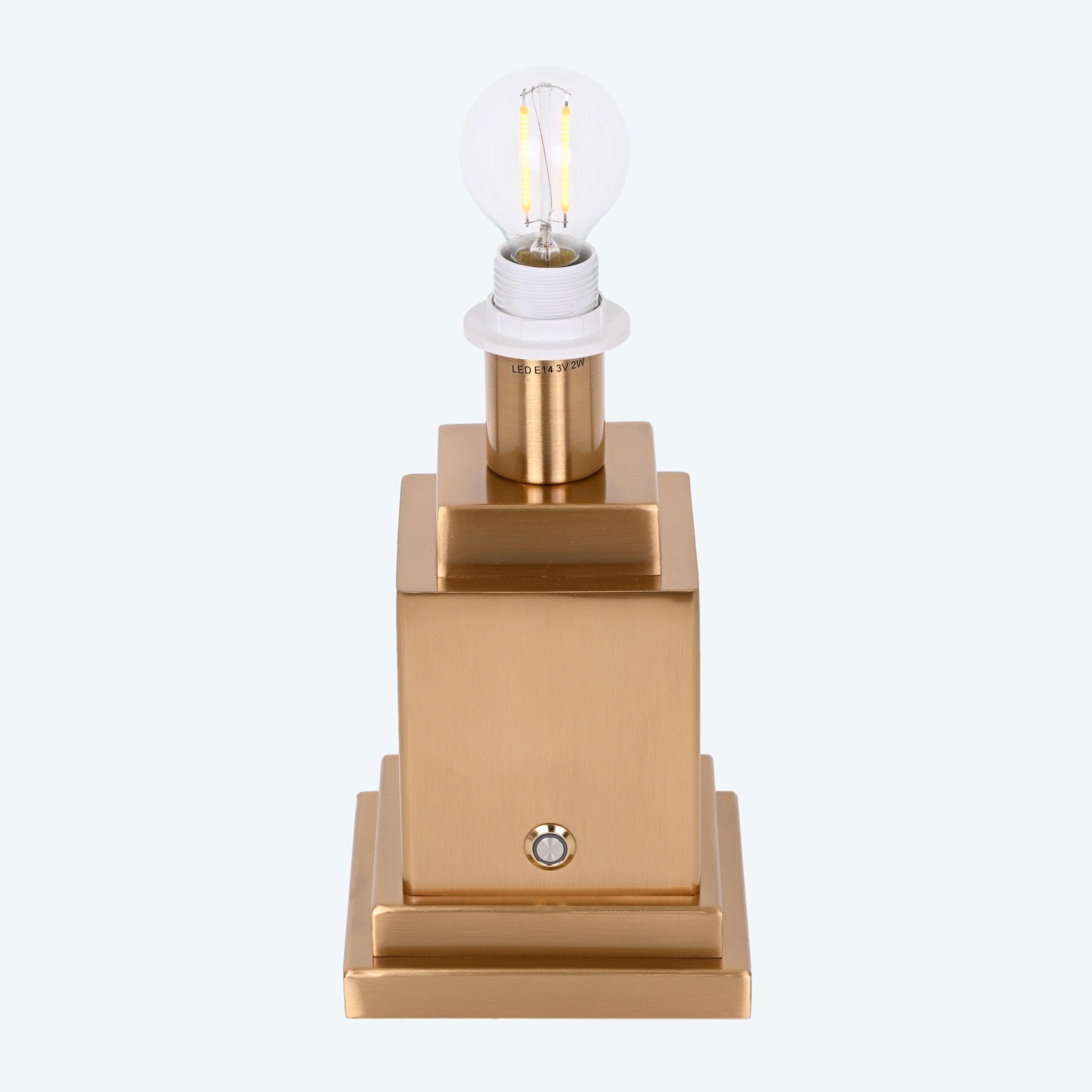 Cube Brass Cordless Lamp Base