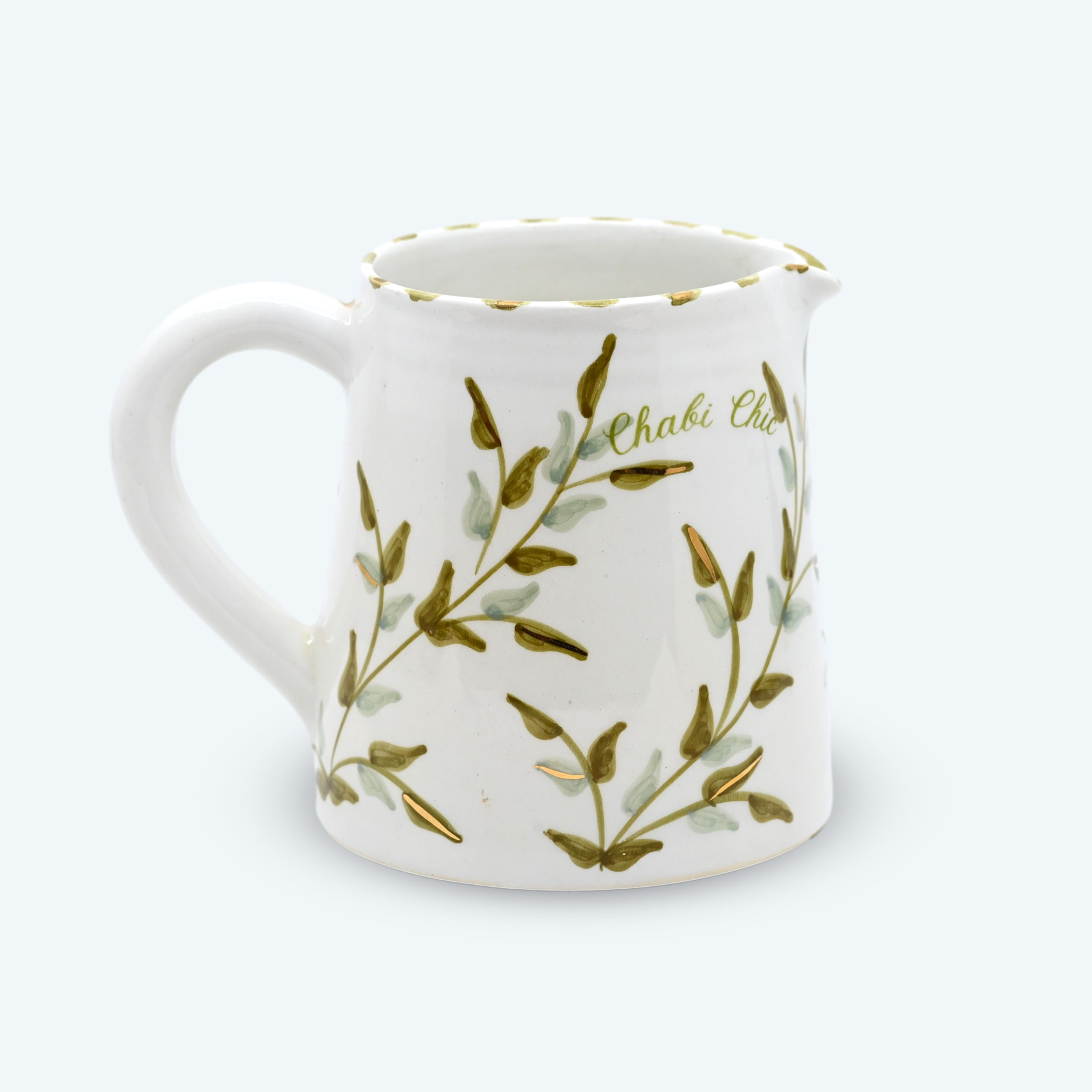 Feuilles Gold Small Ceramic Jug
