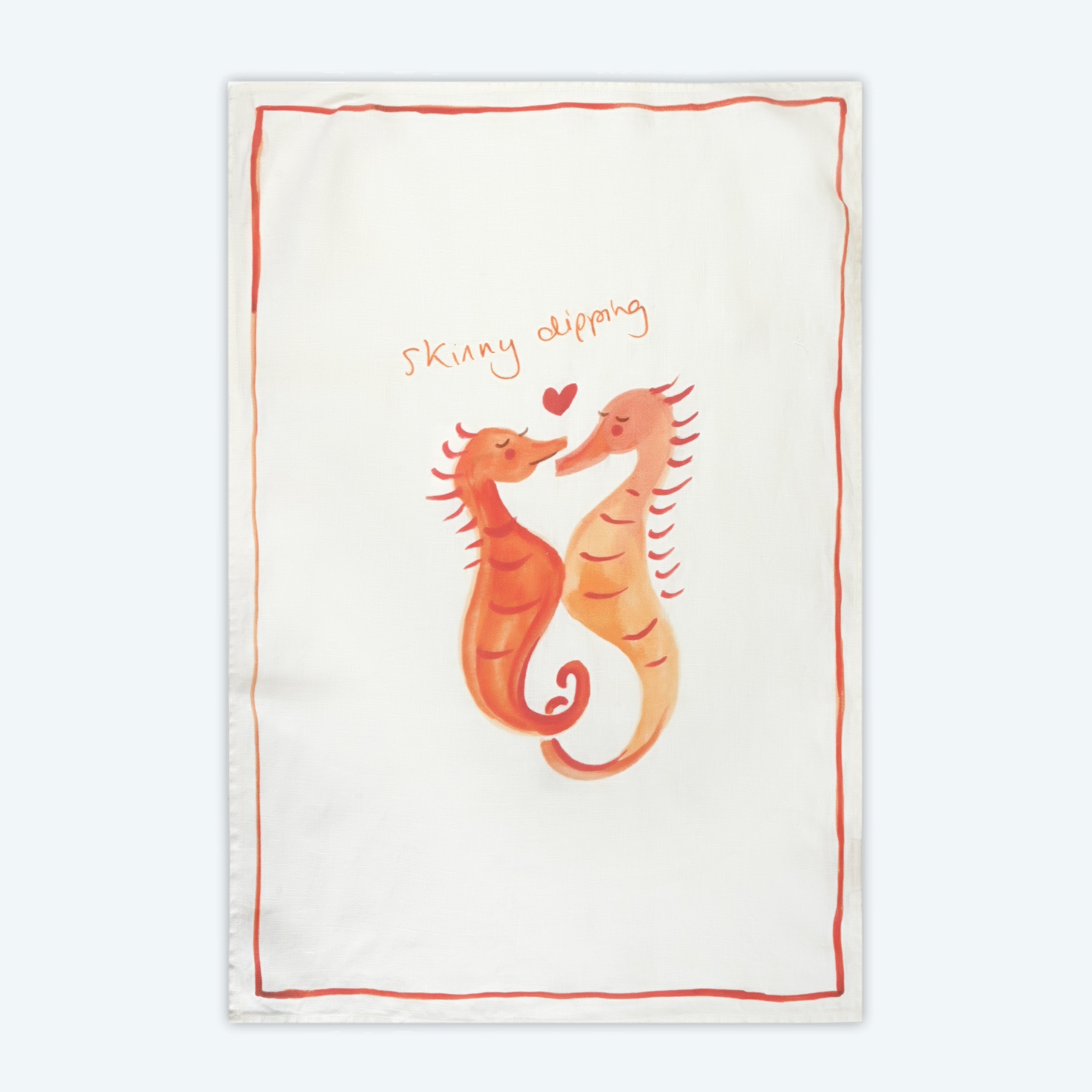 Skinny Dipping Tea Towel | Hand-painted Watercolour Design
