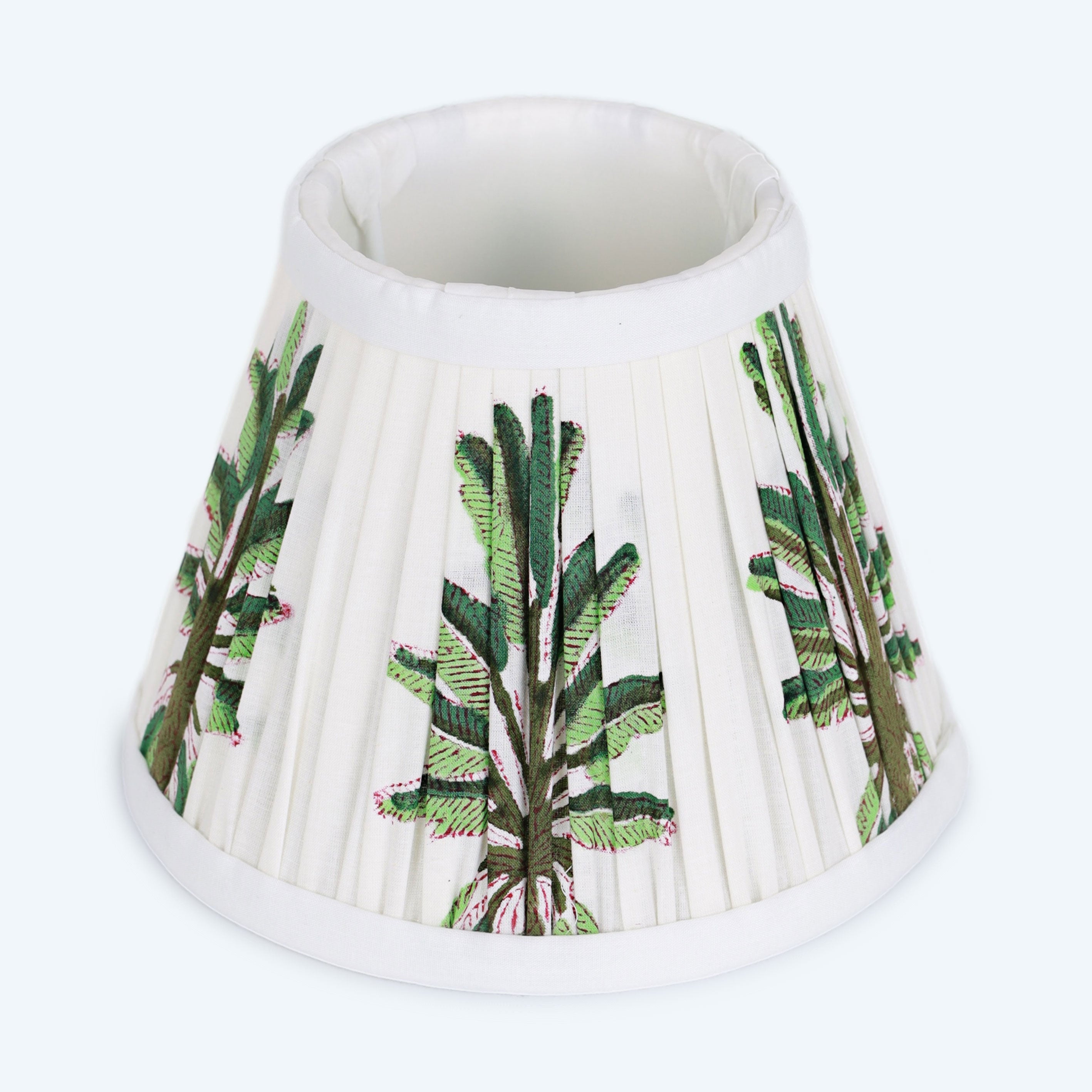 Palermo Green Palm Block Print Lamp Shade Small