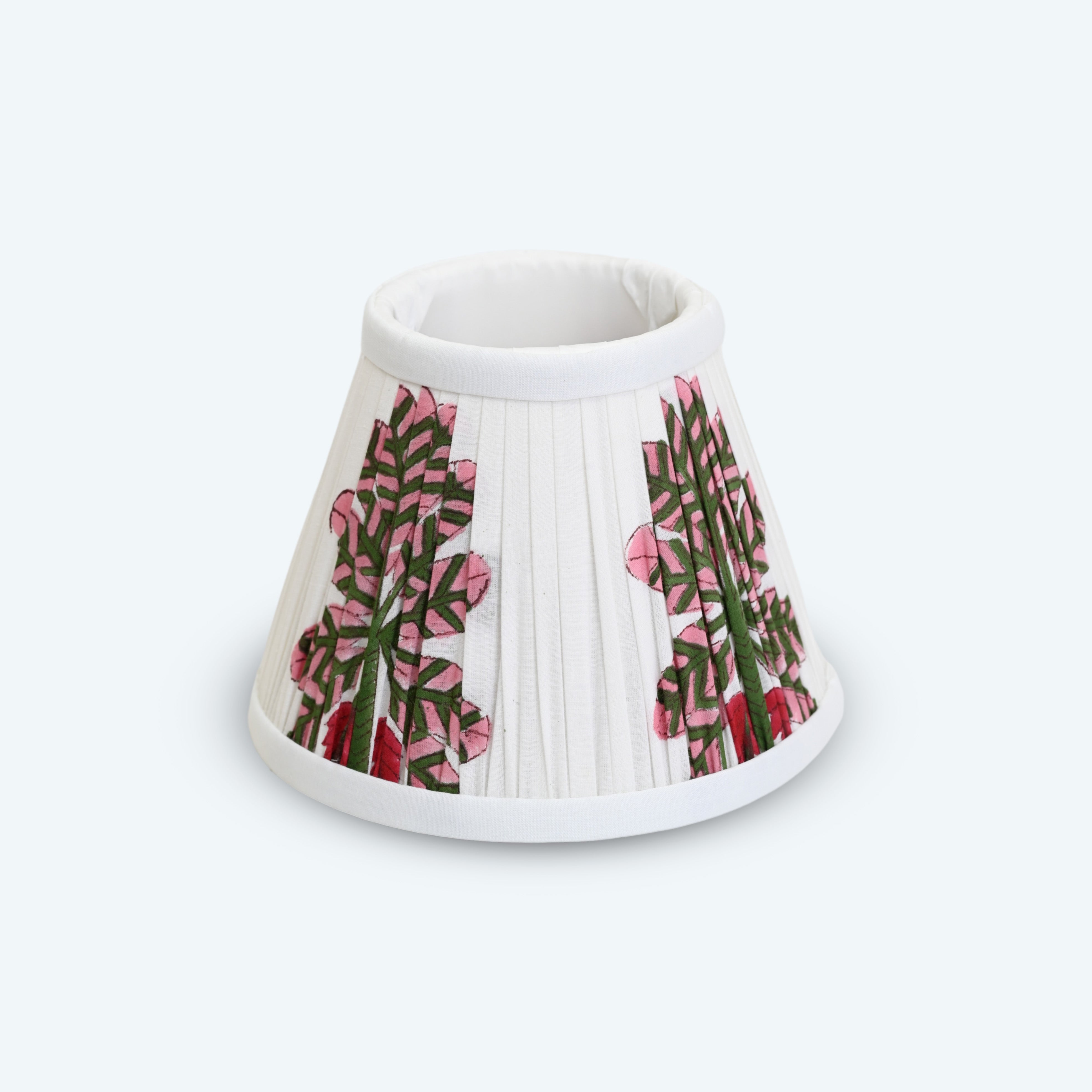 Palermo Pink/Green Palm Block-Print Lamp Shade Mini