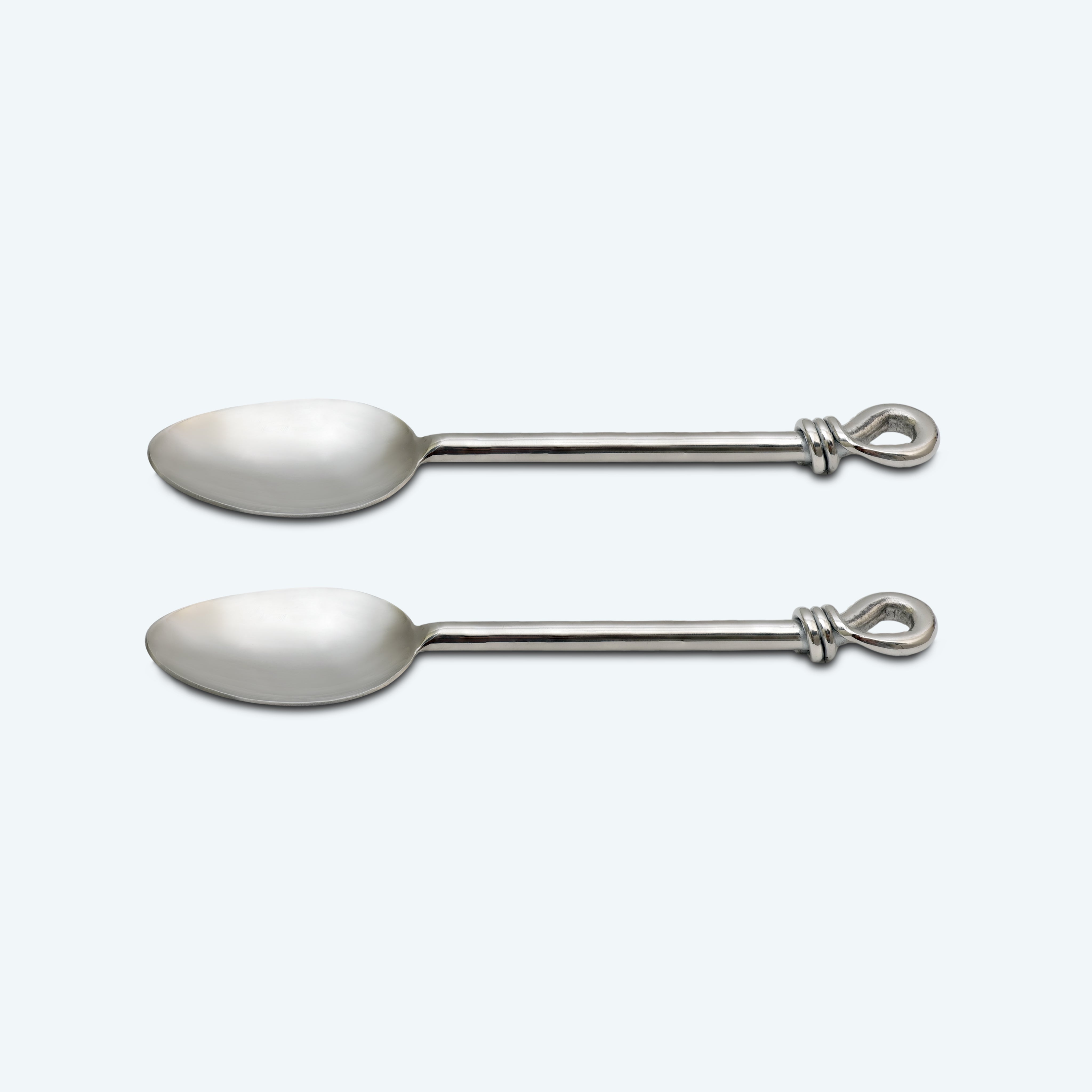 Sleek Knot Duo of Medium Serving Spoons