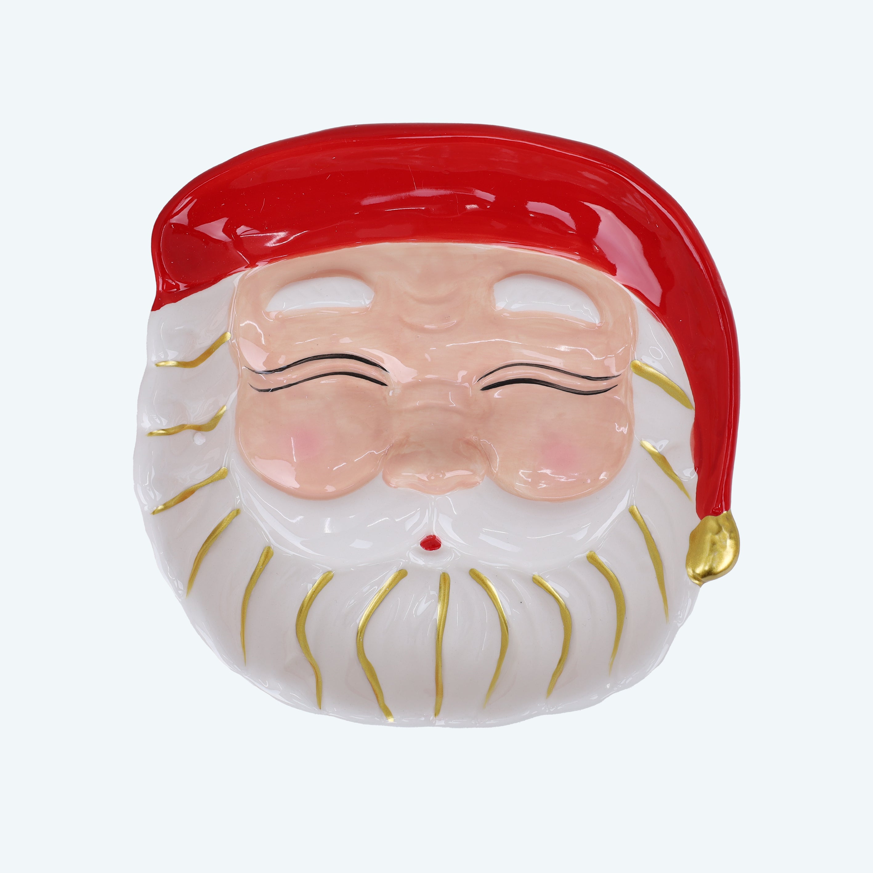Red Santa Dessert Plate