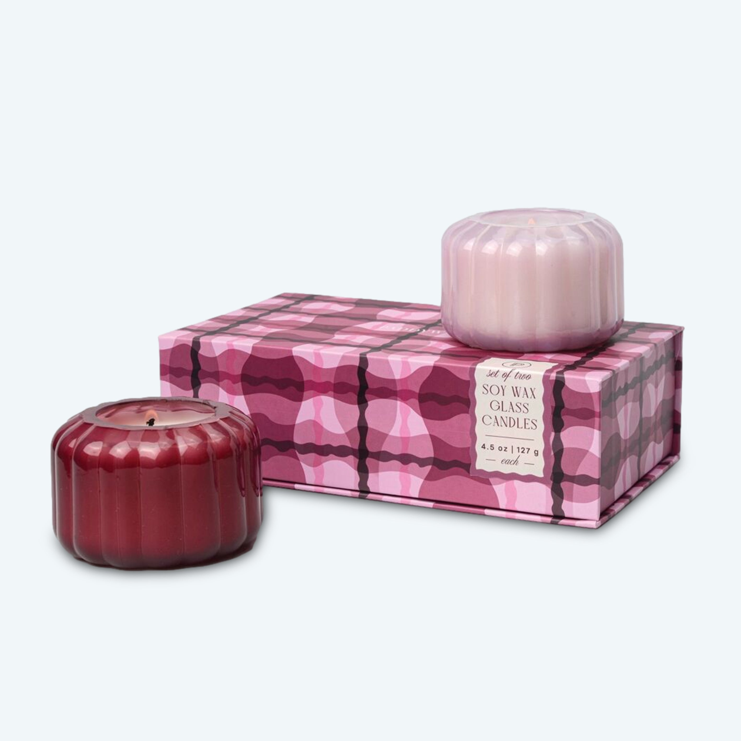 Ripple Berry Candle Gift Set Rose & Merlot Set Of 2