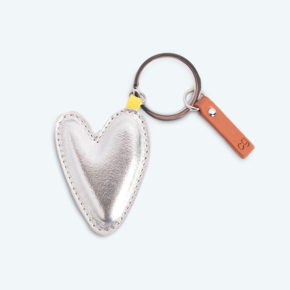 Silver Heart Metallic Keyring