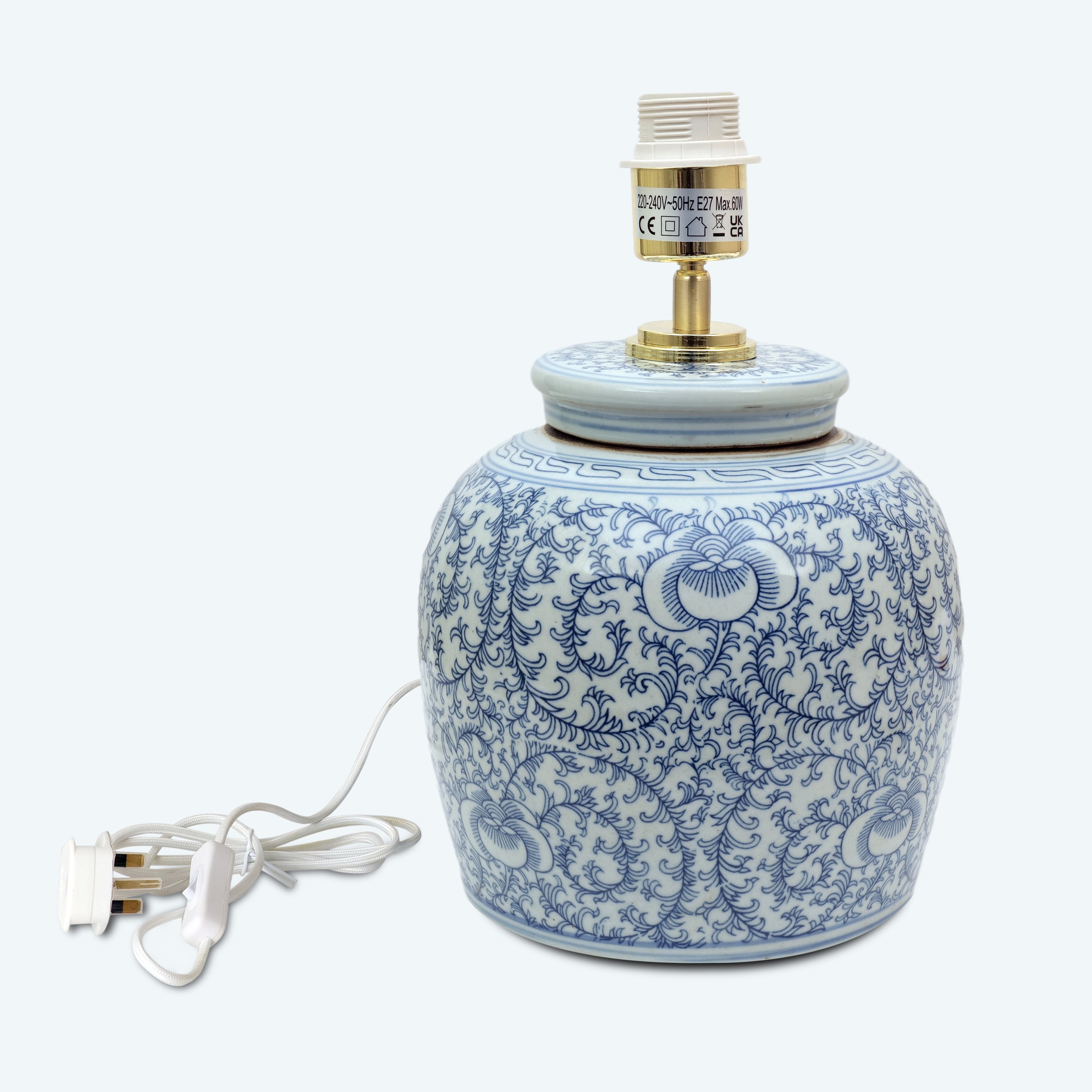 Vine & Lotus Ginger Jar Lamp Base