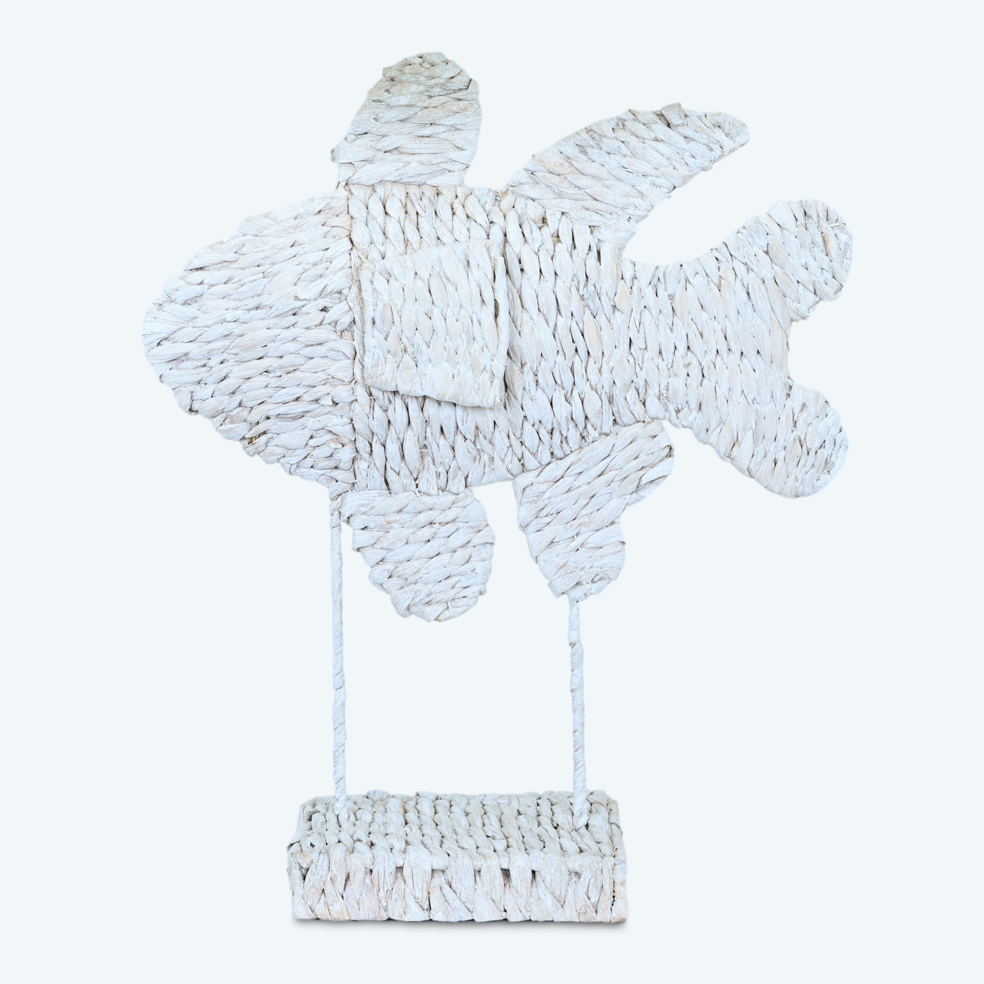 Whitewash Water Hyacinth Fish with Stand